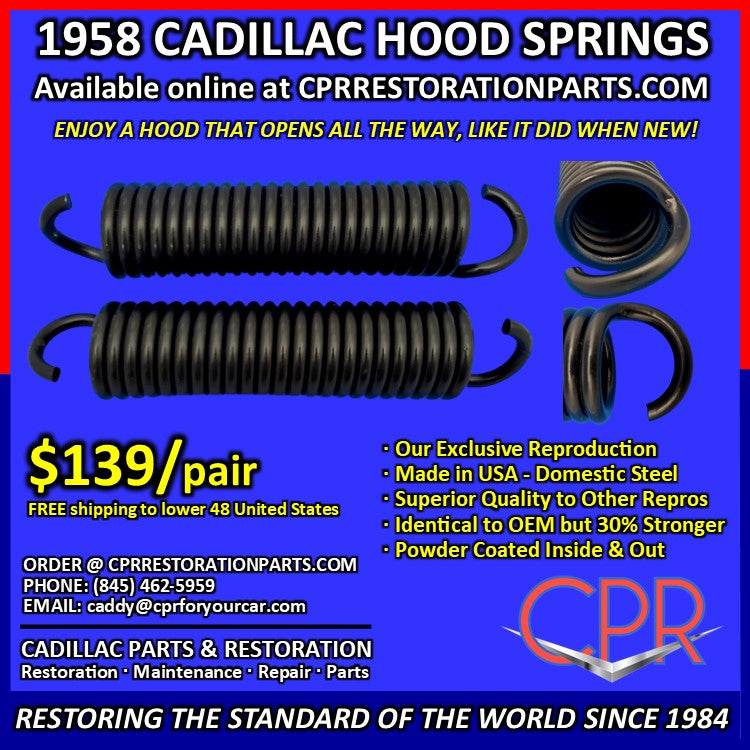 1958 Cadillac Hood Springs – CPR Cadillac Restoration Parts
